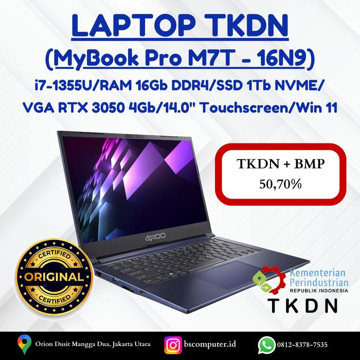 Jual Laptop Axioo TKDN MyBook M7T 16N9 (Core i7-1355U, 16GB DDR, 1TB NVME, Windows 11, Garansi 1 ...