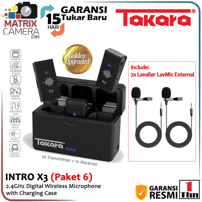 Promo Takara INTRO X3 Digital Wireless Mic Microphone with Charging ...