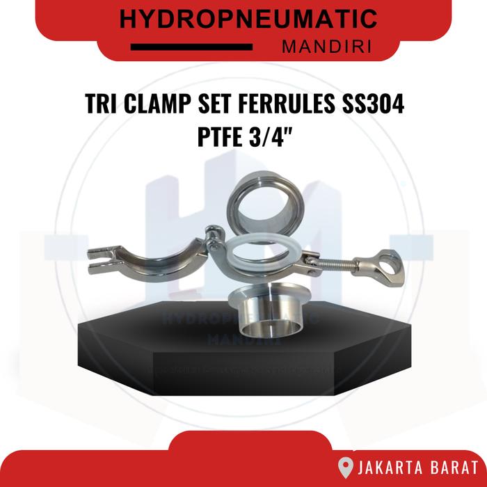 Jual TRI CLAMP SET SS304 FERRULES 3/4 INCH - SILICONE - Jakarta Barat ...