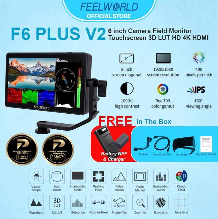 Promo Feelworld F6 Plus V2 6 Inch 4K HDMI Monitor Cicil 0% 3x - Jakarta Pusat - Feelworld ...
