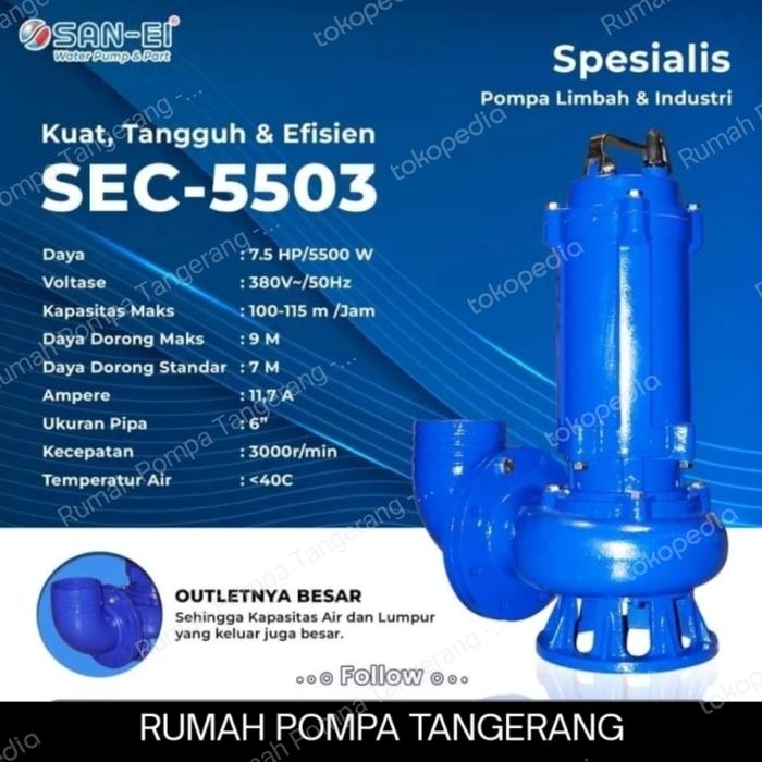 Jual POMPA CELUP 7.5Hp 380v SAN-EI SEC 5503 POMPA LIMBAH DAN POMPA INDUSTRI - Jakarta Pusat ...