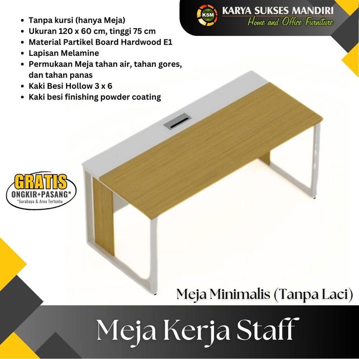 Jual Meja Kerja Staff Kantor Meja Gaming Komputer Kaki Besi Tahan Air ...