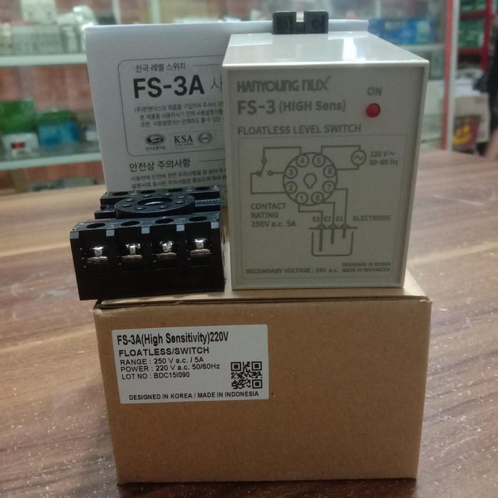 Jual floatless level switch hanyoung FS-3 fs 3 + soket 220v - Kota ...