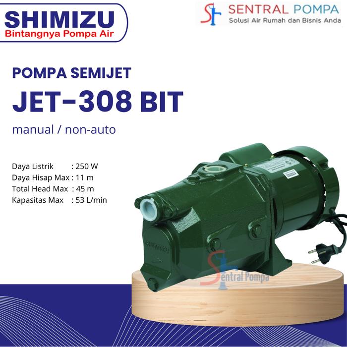 Jual Pompa Air Shimizu Semijet Pump 300 Watt Semi JET 308 BIT / JET ...