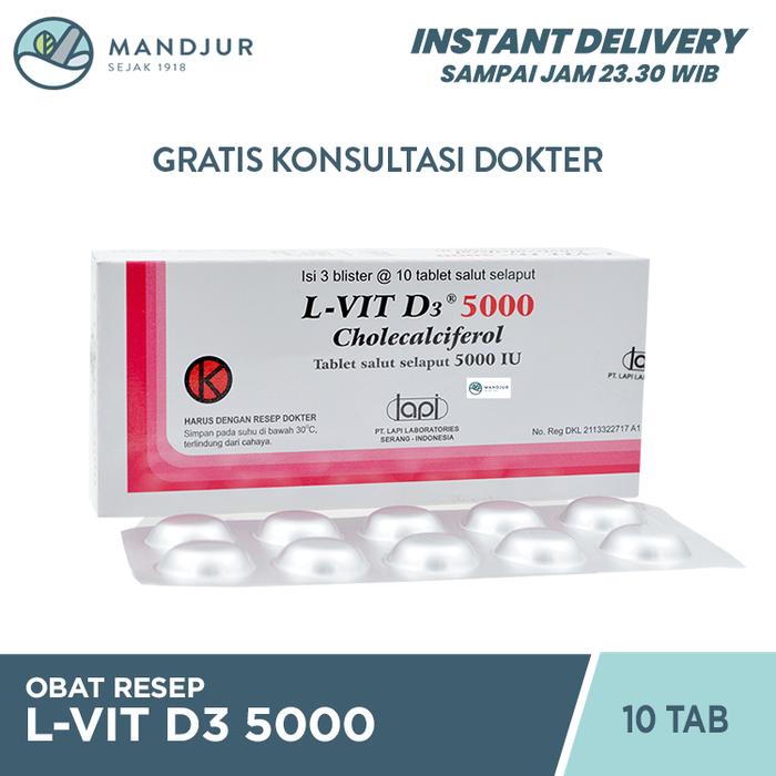 Jual L-Vit D3 5000 10 Tablet / Vitamin D3 / Daya Tahan Tubuh - Jakarta ...
