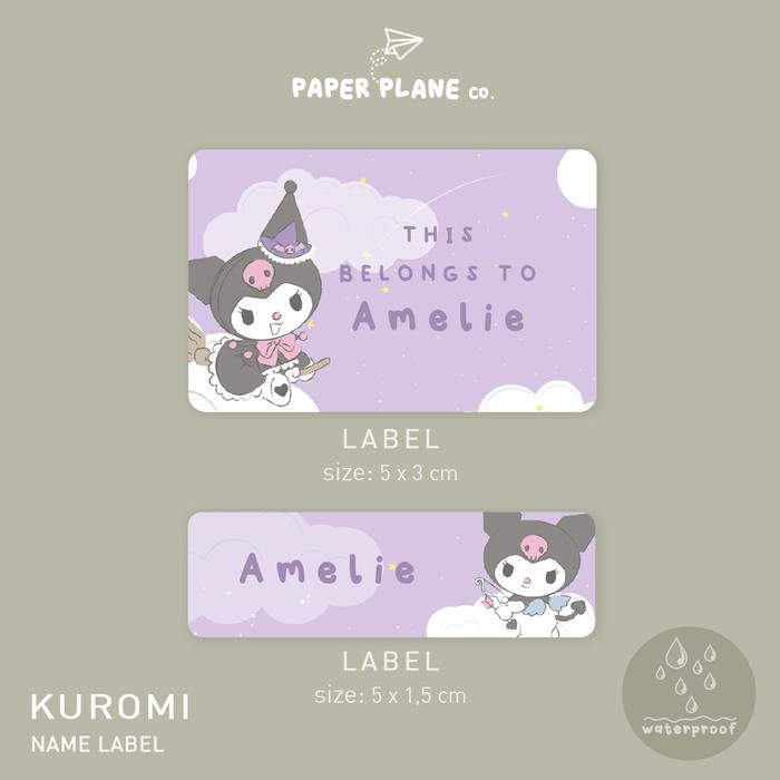 Jual Sticker Label Nama Tema "Kuromi" Tahan Air Personalise - Jakarta ...