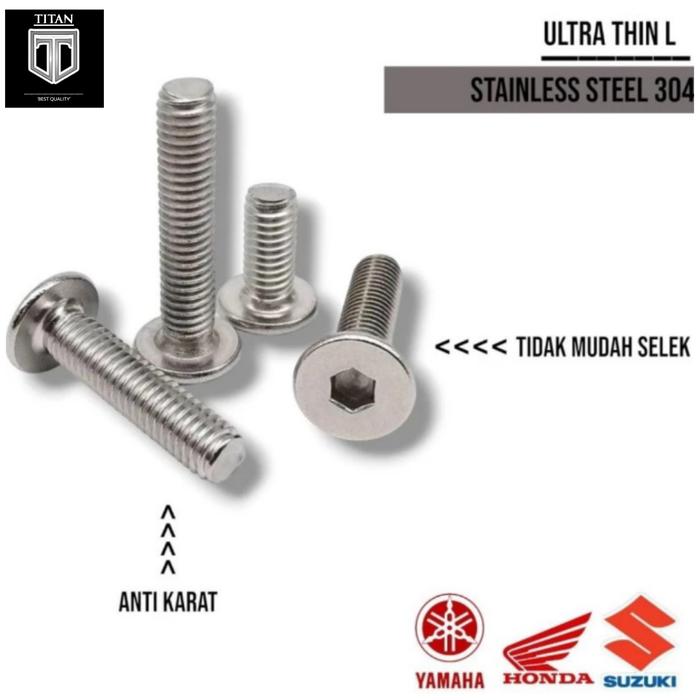 Jual Baut Ultra Thin M6 x 22 SS304 Baut L Drat 6mm hexa baut super tipis - Kota Bekasi - Cakra ...