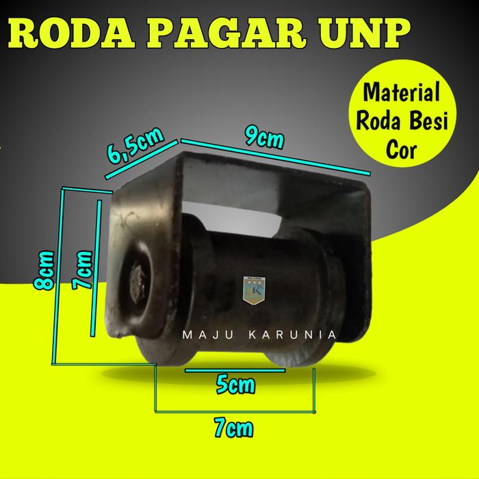 Jual Roda Pagar Besi UNP 7cm / Roda Besi UNP Rel 5cm/ Roda Pintu Besi ...