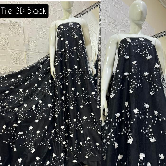 Jual kain brokat tile Kain tule 3D Bahan kebaya Bahab tile korea brukat ...