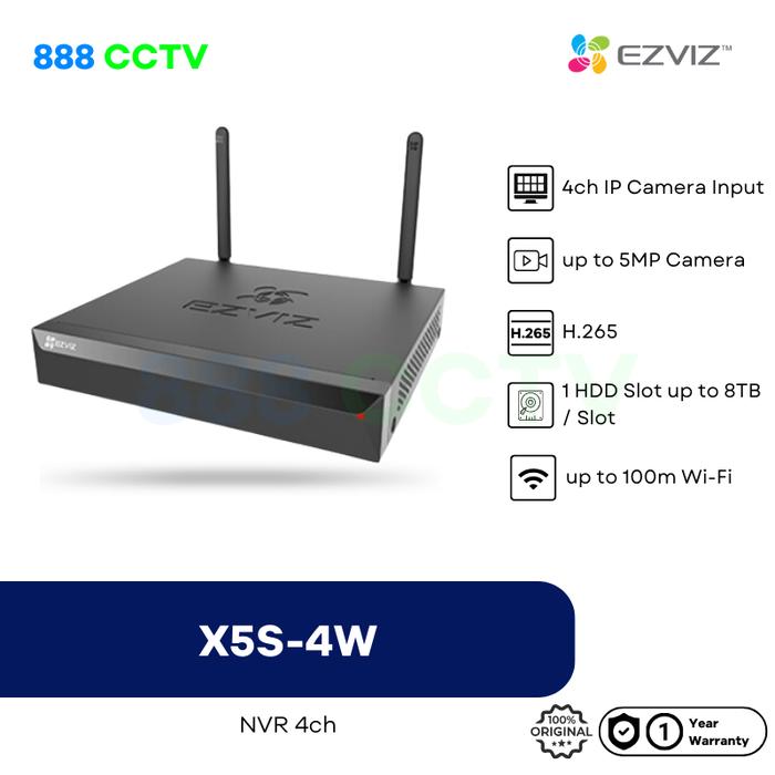 Jual EZVIZ X5S-4W NVR 4ch Built-in Wi-Fi up to 5MP - Jakarta Pusat ...