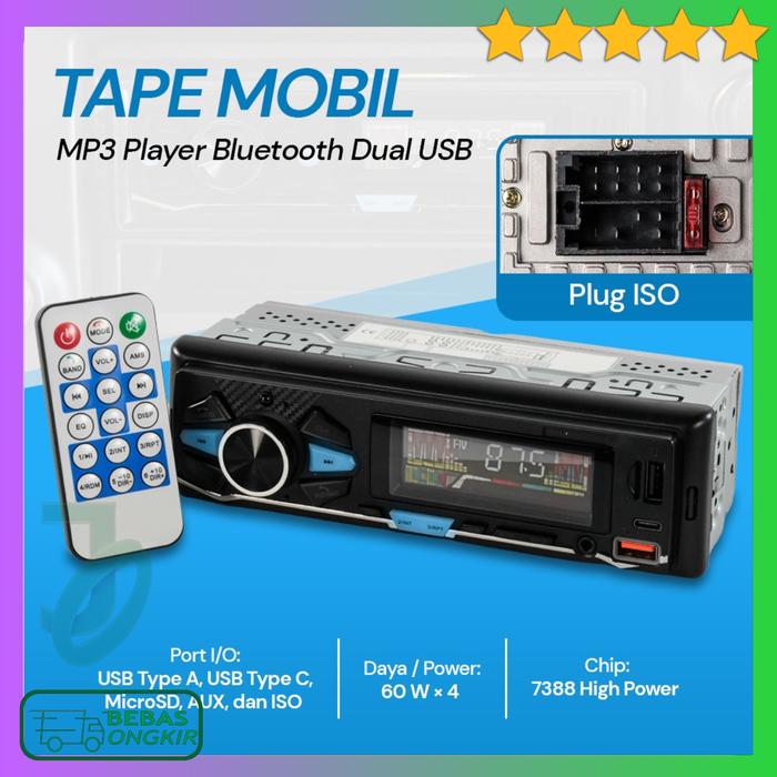 Jual Tape Mobil Audio MP3 Player Bluetooth Dual USB Hands Dengan Socket ...