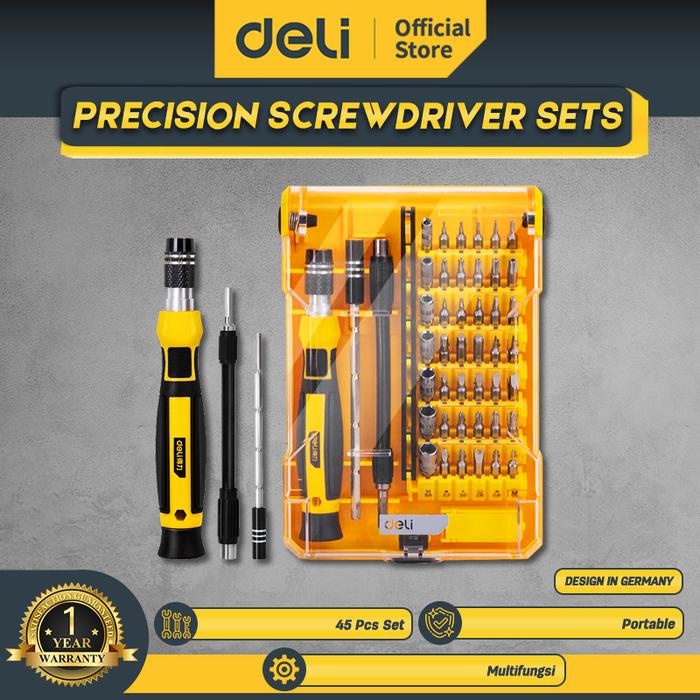 Promo Deli Tools Obeng Presisi Set / Precision Screwdriver 45 pcs ...