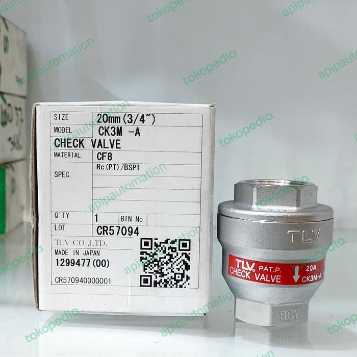 Jual TLV CHECK VALVE CK3M-A 20mm 3/4" Stainless Steel Threaded check ...