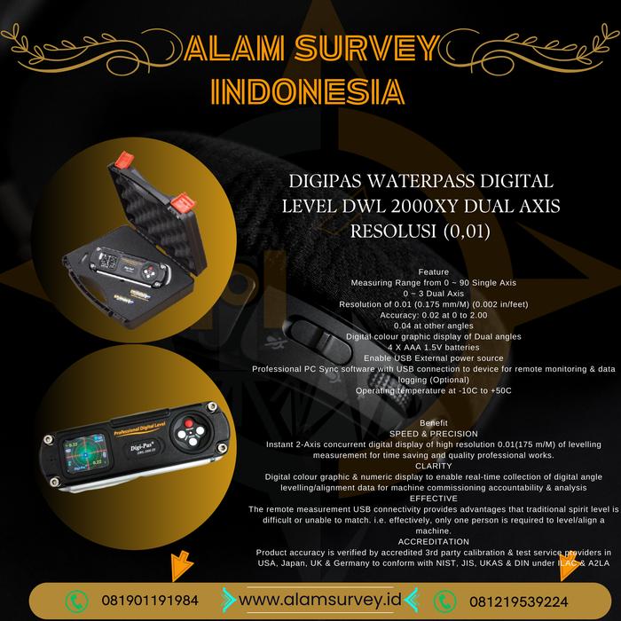 Jual DIGIPAS Waterpass DIGITAL LEVEL DWL 2000XY DUAL AXIS Resolusi (0 ...