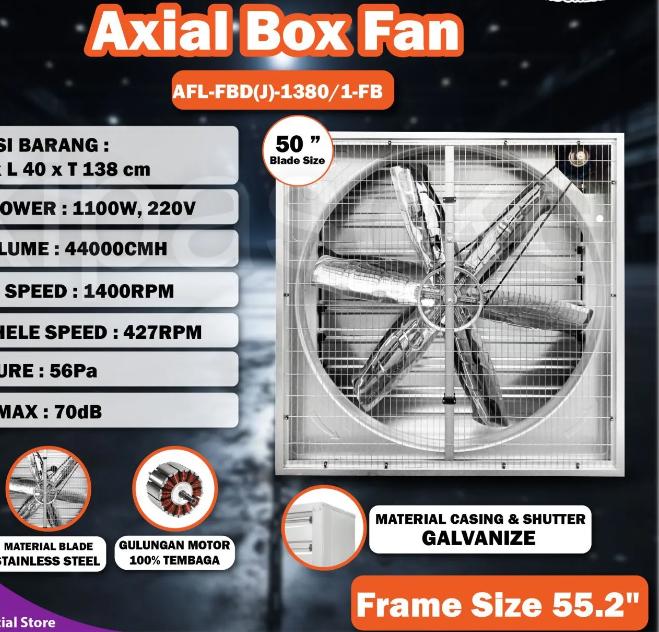Jual CKE Axial Box Fan Low Noise AFL-FBD(J)-1380/1-FB 50 Inch KANDANG ...