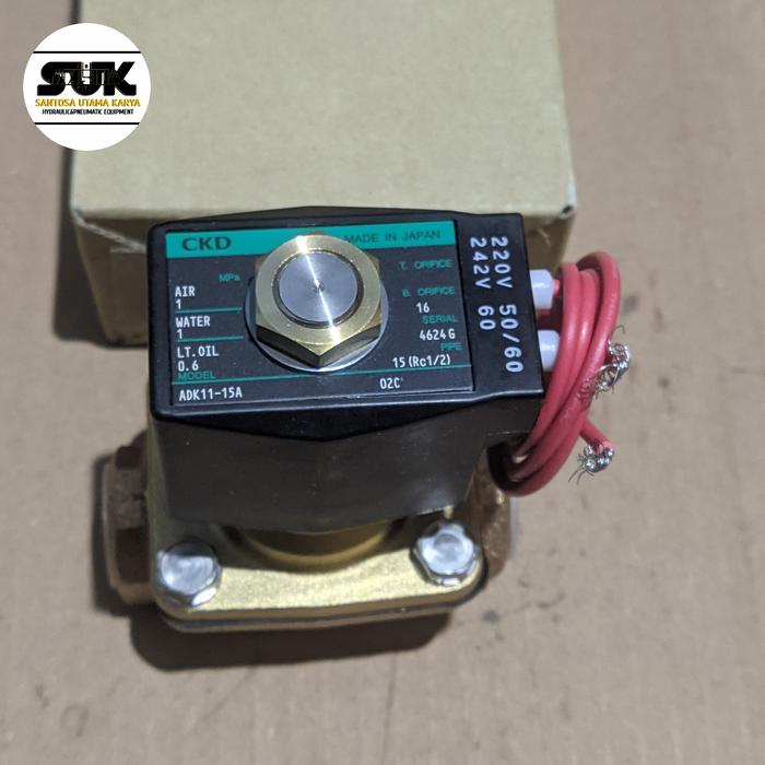 Jual CKD ADK11-15A /SOLENOID VALVE CKD ADK11-15A PIPE 1/2" VOLT AC220 ...