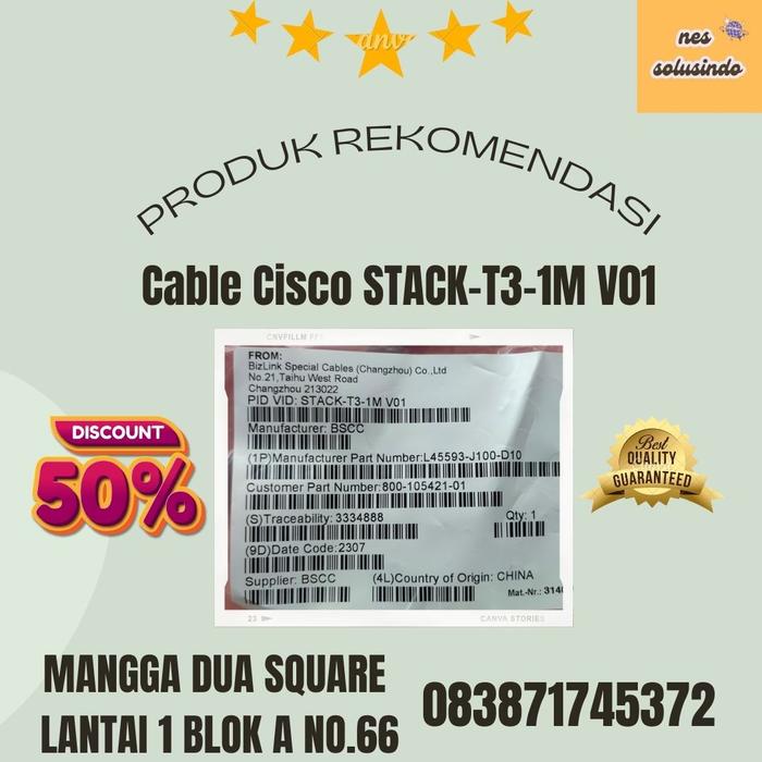 Jual Cable Cisco STACK-T3-1M V01 ( BERGARANSI ) - Jakarta Utara - nes ...
