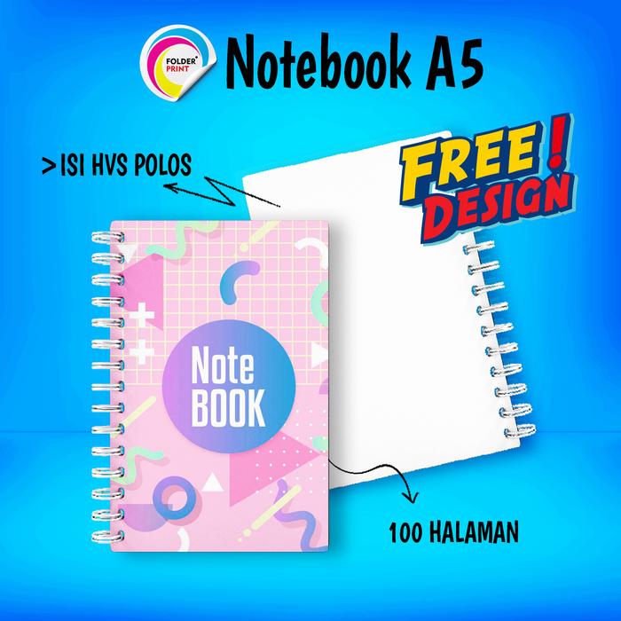 Jual Cetak Notes Custom Notebook A5 Block Note Polos Spiral 100 Halaman ...