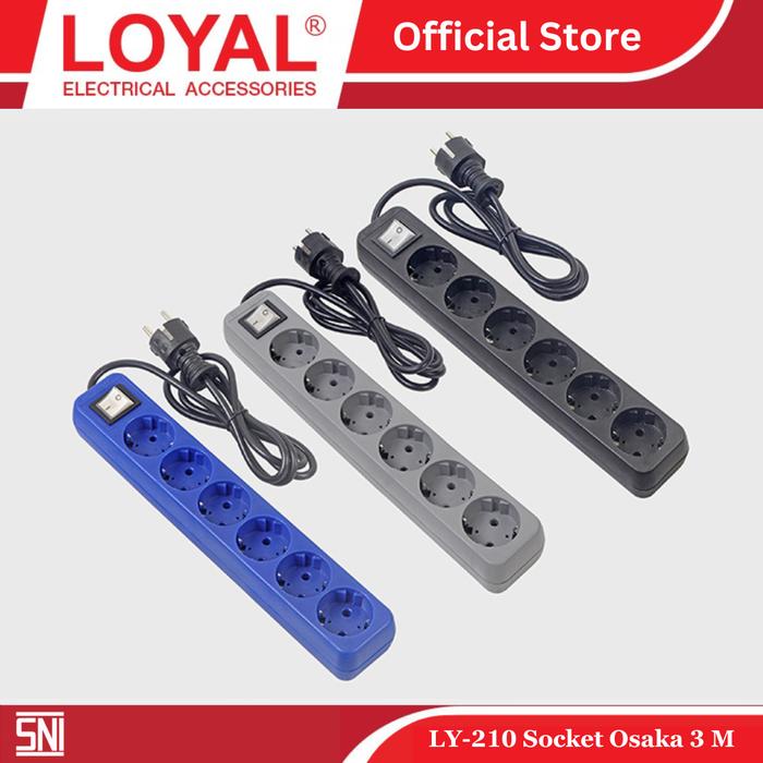 Promo Loyal Stop Kontak Saklar Stopkontak 6 Lubang 3 Meter Colokan LY 210 - Hitam - Jakarta ...