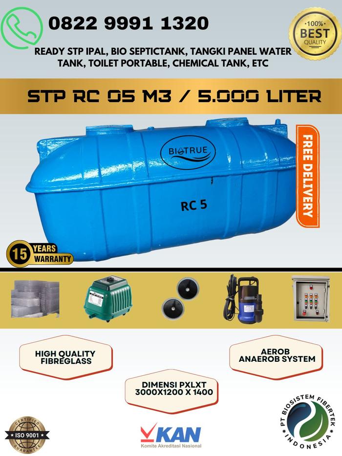 Jual STP Biotech Tipe RC 5. 5 M3/5.000 liter, Septic Tank Biotech ...