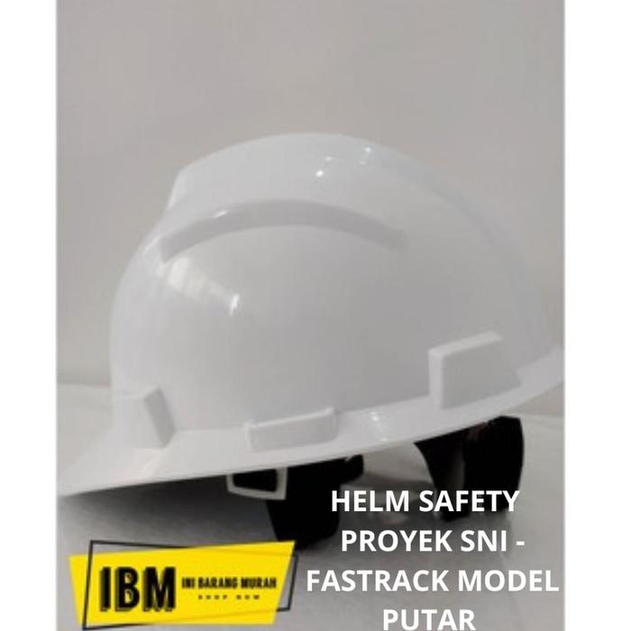 Jual Helm Proyek Putih Dalaman Putar/White Safety Helmet Fast Track ...