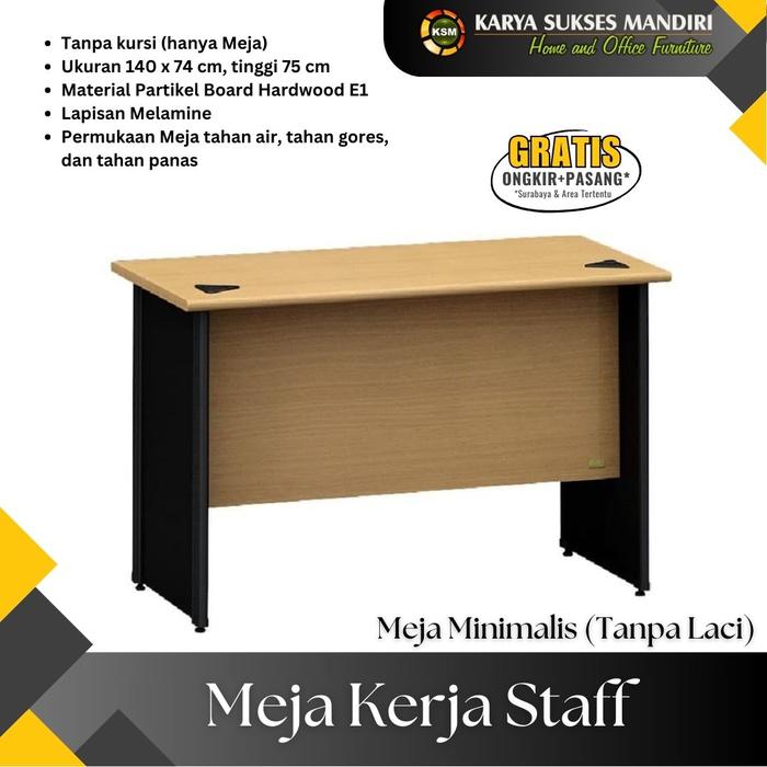 Jual Meja Kerja Staff Kantor Meja Komputer Gaming 140 Tanpa Laci Tahan ...