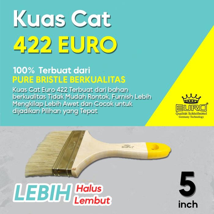 Jual Kuas Cat tembok dinding ukuran 5 inch besar gagayang kayu EURO 422 ...
