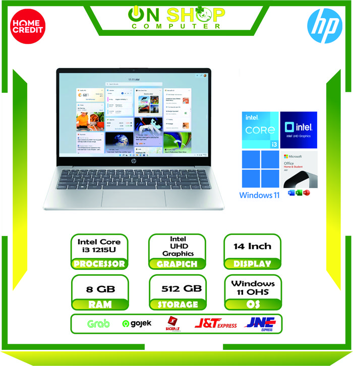 Jual HP 14 ep0555TU Intel Core i3 1215U RAM 8GB SSD 512GB Windows 11 ...