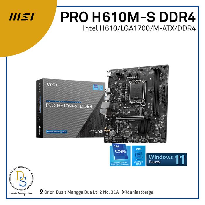 Promo MSI PRO H610M-S DDR4 Intel H610 LGA 1700 Micro ATX Motherboard ...
