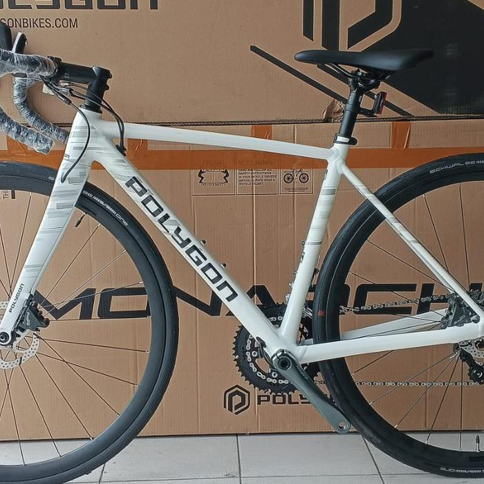 Jual Sepeda Road Bike POLYGON STRATTOS S4D WHITE 2024 2 x 10 speed ...