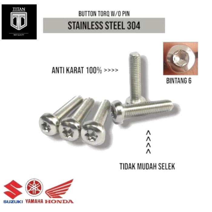 Jual BAUT Button M4 x 12 Baut bintang w/o pin BAUT Payung anti karat SS 304 - Kota Bekasi ...