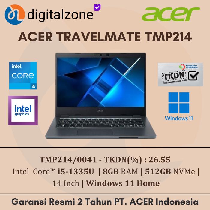 Promo Acer Travelmate P214 TKDN TMP214/0041 i5 1335U 8GB 512GB SSD ...