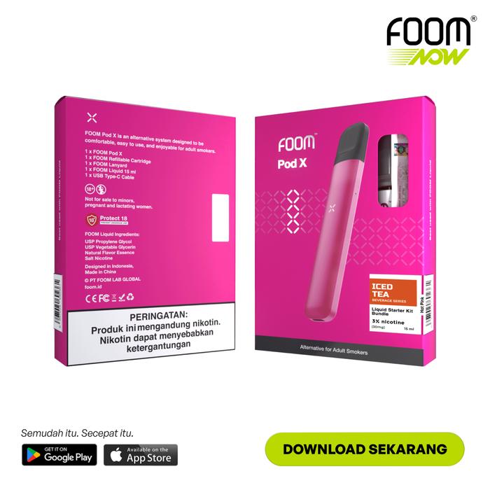 Jual FOOM POD X BUNDLING LIQUID (HOT PINK ICED TEA 15ML) - Jakarta ...