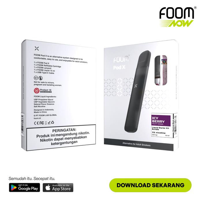 Jual POD X BUNDLING LIQUID FOOM (ABSOLUTE BLACK ICY BERRY 15ML ...