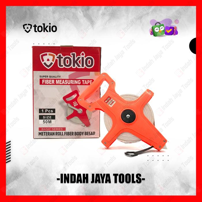 Jual TOKIO Meteran Tancap Fiber 50 M Body Plastik Gulung Meter Roll Measuring Tape - Kota ...