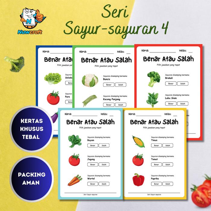 Jual Nuwcraft - Worksheet - Seri Sayur-sayuran 4 - Activity Worksheet ...