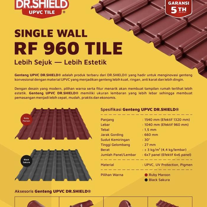 Jual Atap Genteng UPVC Dr shield per lembar pengiriman Jabodetabek ...