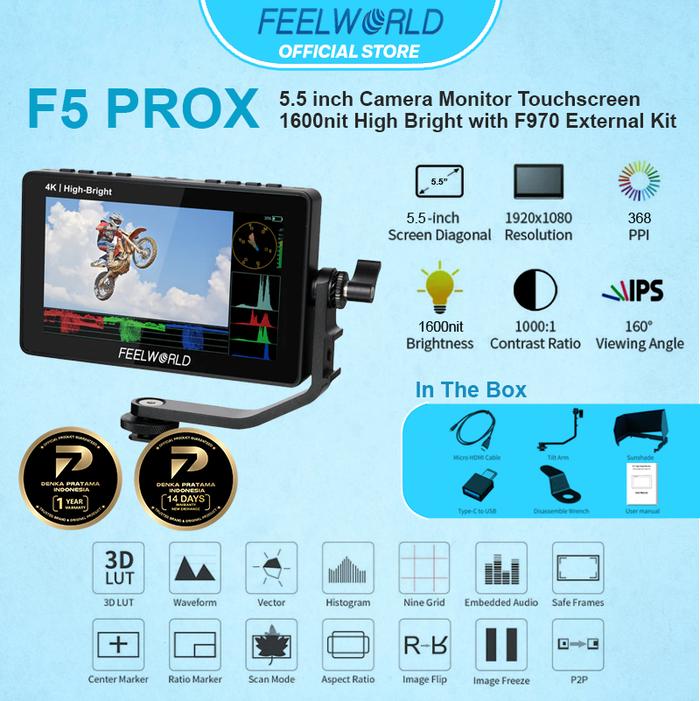 Promo FEELWORLD F5 PROX 5.5 Inch Monitor Camera 1600nit Touchscreen 3D ...
