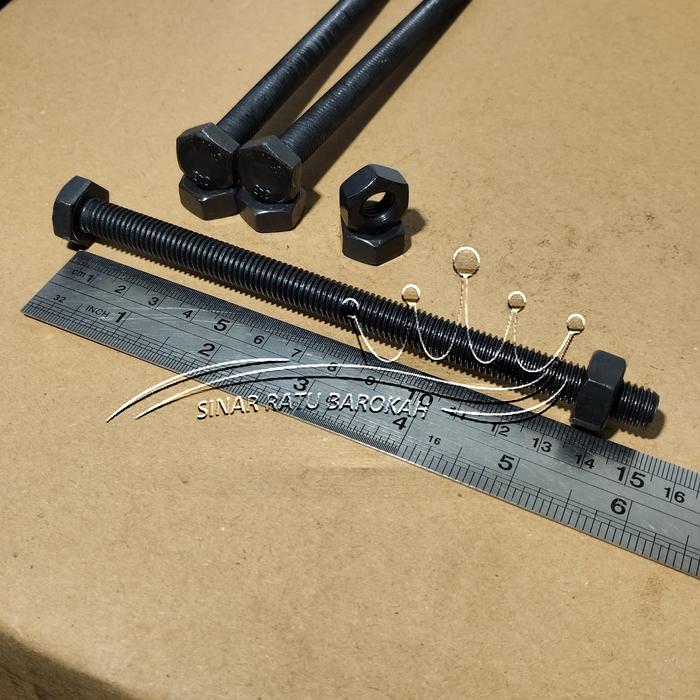 Jual BAUT MUR BAJA M10X150 FULL DRAT PANJANG 15CM KUNCI 17 15 CM BAUD ...