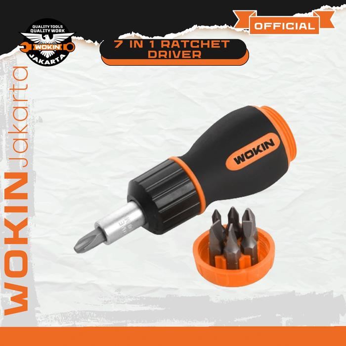 Jual Obeng Ratchet Wokin 7 in 1 | 7in1 Ratchet Driver Wokin ...