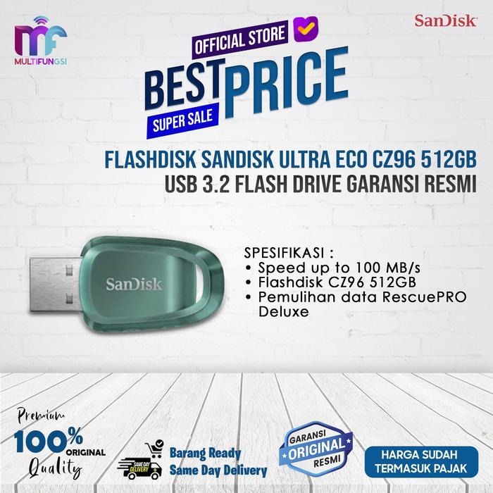 Jual Flashdisk Sandisk Ultra Eco CZ96 64GB/128GB/256GB/ 512GB USB 3.2 ...