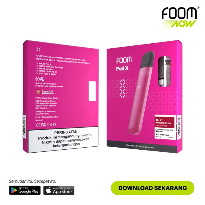 Jual POD X BUNDLING LIQUID FOOM (HOT PINK ICY WATERMELON 15ML ...