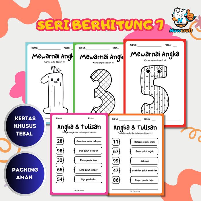 Jual Nuwcraft - Worksheet - Seri berhitung 7 - Activity Worksheet Anak ...