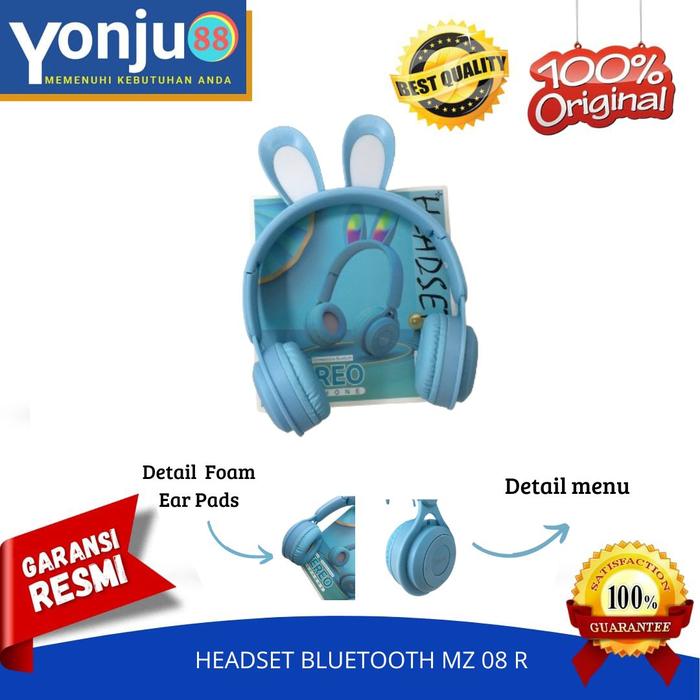 Jual Headset Bluetooth Wireless LED Telinga Kelinci MZ-08R - Kota ...