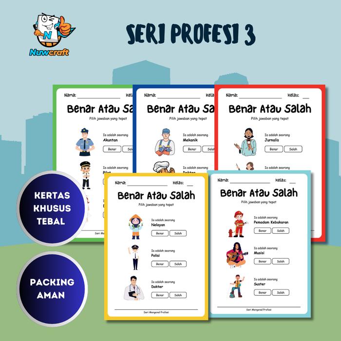 Jual Nuwcraft - Worksheet - Seri Profesi 3 - Activity Worksheet Anak ...