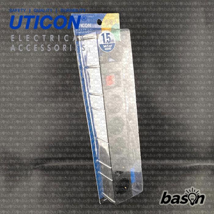 Jual UTICON Stop Kontak Hitam 3 / 4 / 5 / 6 Lubang + Kabel 1.5M / 3 M ...