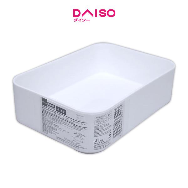 Jual Daiso Stackable storage box (shallow white 4.21in x 5.98in x 1 ...