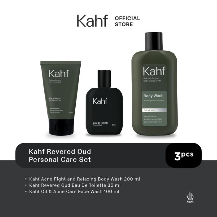 Promo Kahf Revered Oud Personal Care Set (Face Wash, Body Wash, EDT ...