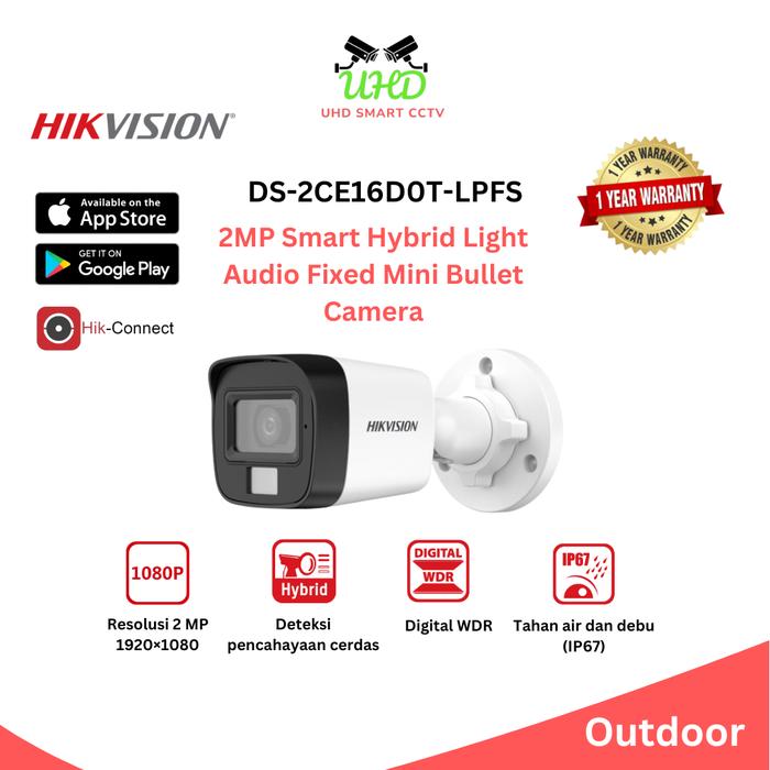 Jual HIKVISION - SMART HYBIRD LIGHT AUDIO (DS-2CE16D0T-LPFS) CAMERA 2MP OUTDOOR - Jakarta Barat ...