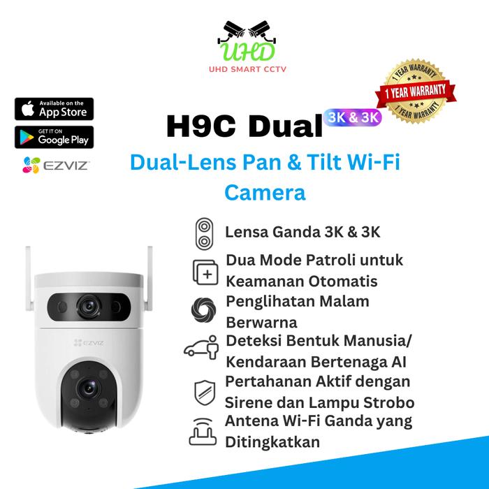 Jual EZVIZ - H9C 3Mp & 3Mp Dual-Lens Pan & Tilt Wi-Fi Camera Cctv ...